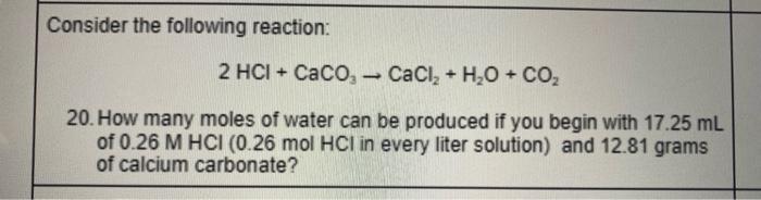 Solved Consider the following reaction: | Chegg.com