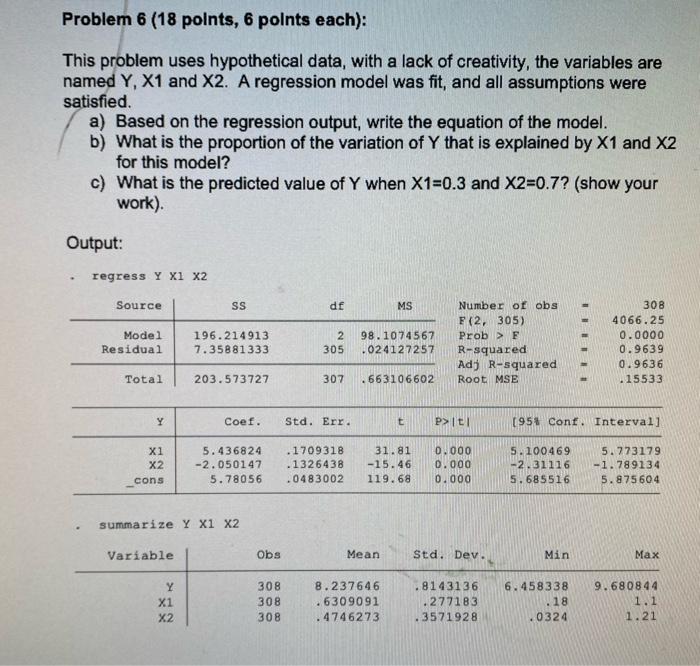 Solved Problem 6 (18 points, 6 points each): This problem | Chegg.com