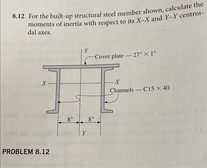Solved 8.12 For the built-up structural steel member shown, | Chegg.com