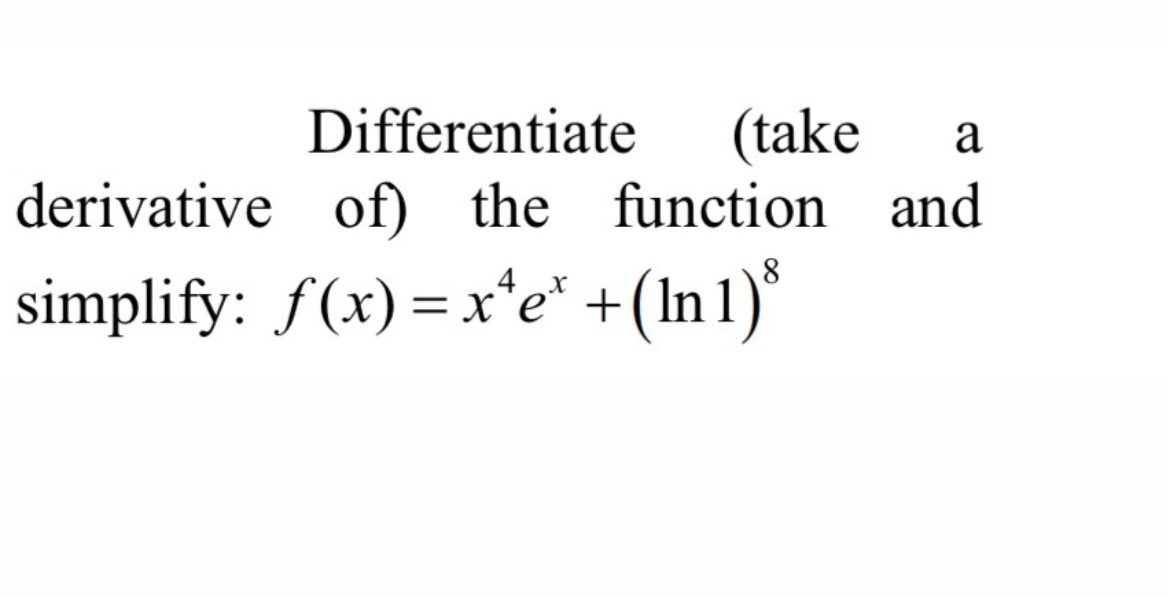 Solved Differentiate (take a derivative of) ﻿the function | Chegg.com
