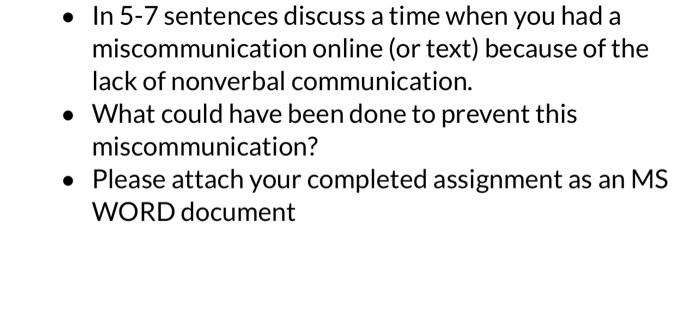 In 5-7 sentences discuss a time when you had a | Chegg.com