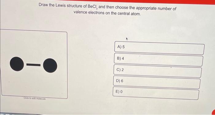 Solved Draw the Lewis structure of BeCl2 and then choose the | Chegg.com