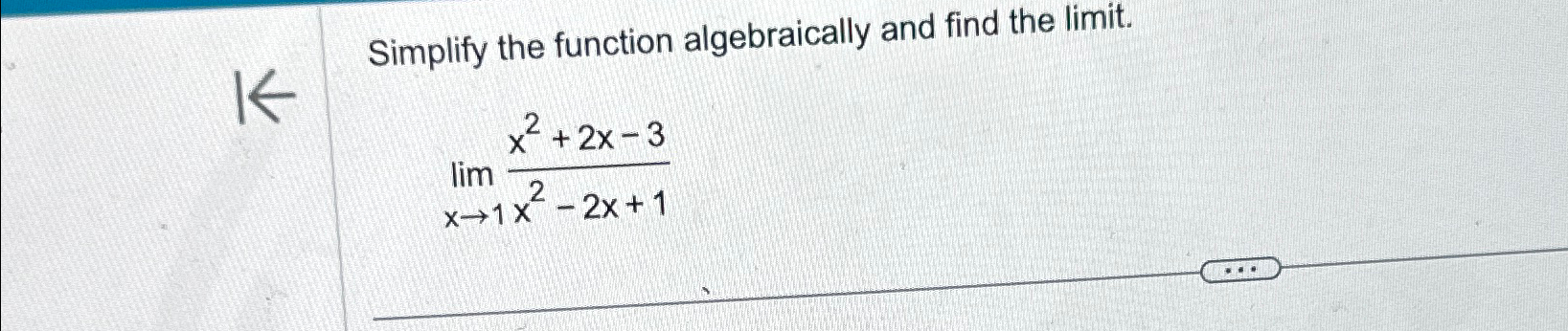 Solved Simplify the function algebraically and find the | Chegg.com