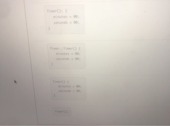 Solved For the class Timer, which XXX initializes the | Chegg.com