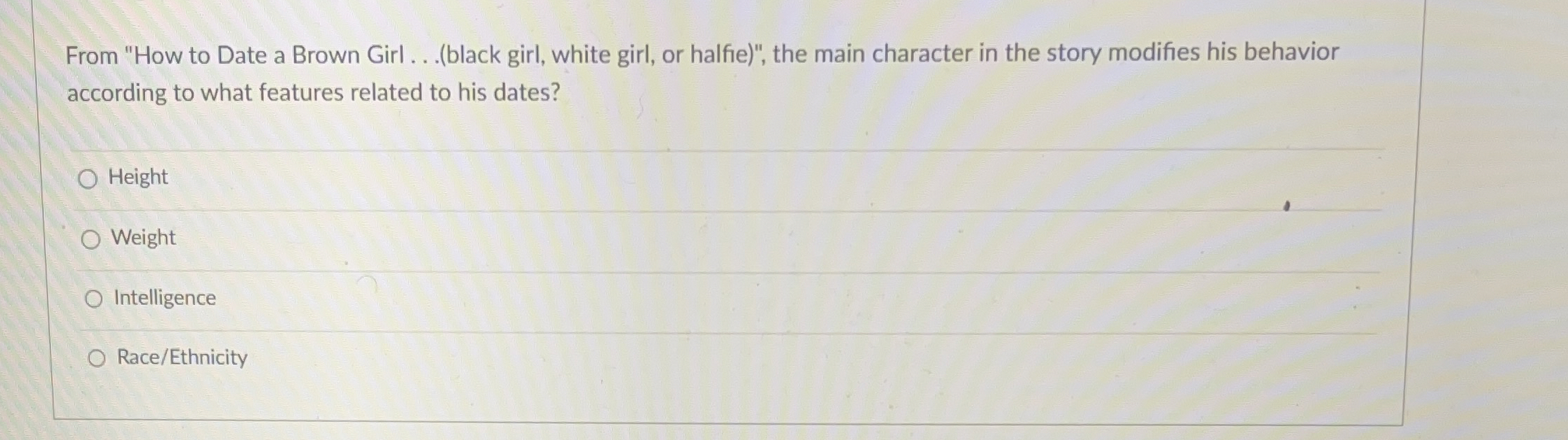 Solved From "How to Date a Brown Girl . . . (black girl, | Chegg.com