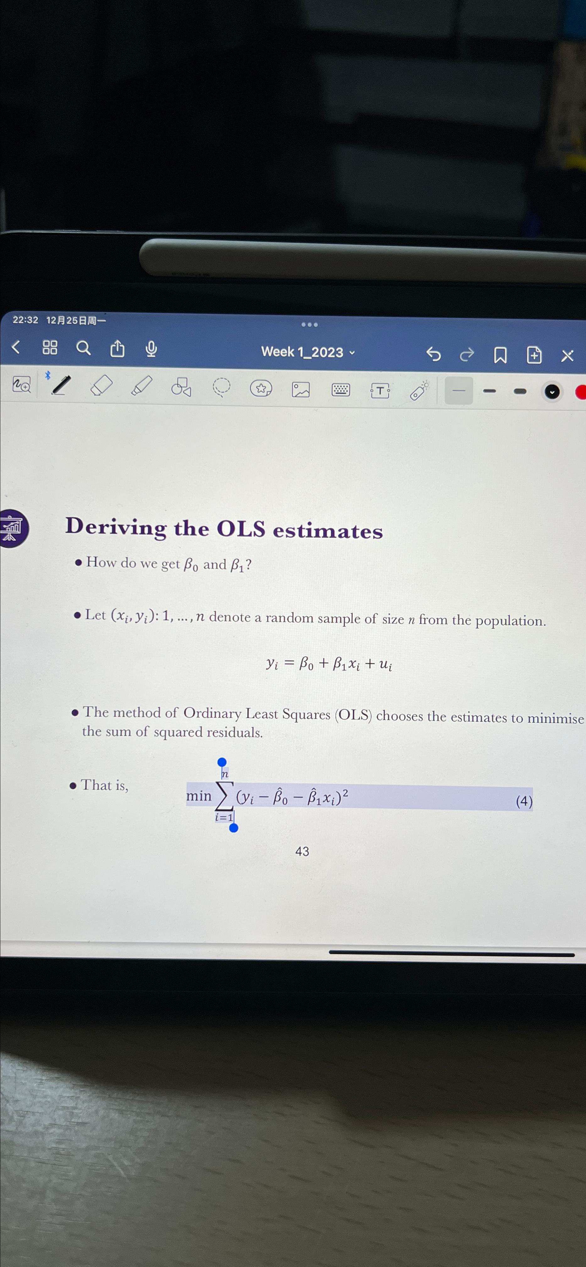 Solved Deriving the OLS estimatesHow do we get β0 ﻿and | Chegg.com