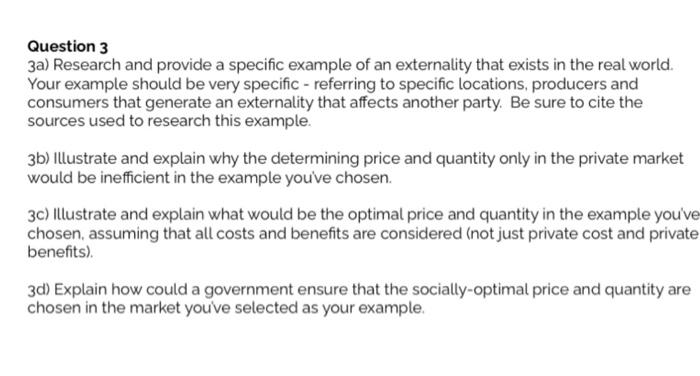 Solved Question 3 3a) Research and provide a specific | Chegg.com