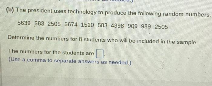 Solved Row Number Random Numbers Column Number 01-05 06-10 | Chegg.com