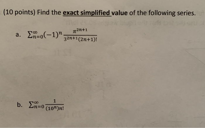 Solved (10 points) Find the exact simplified value of the | Chegg.com