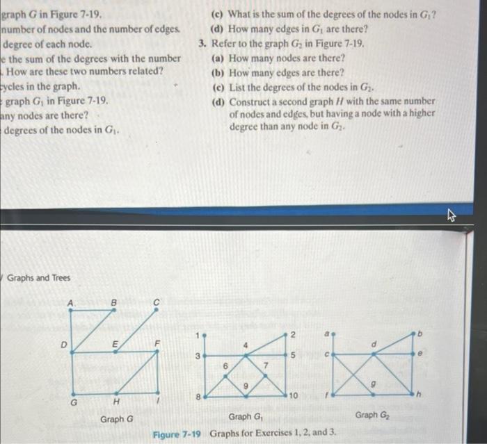 Solved graph G in Figure 7-19. number of nodes and the | Chegg.com