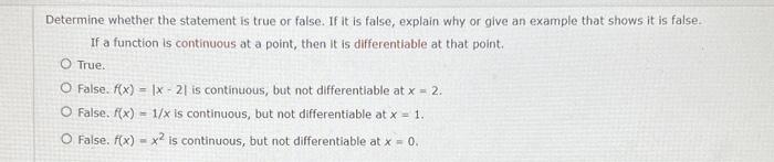 Solved Determine whether the statement is true or false. If | Chegg.com