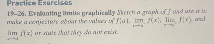Solved Practice Exercises 19-26. Evaluating limits | Chegg.com