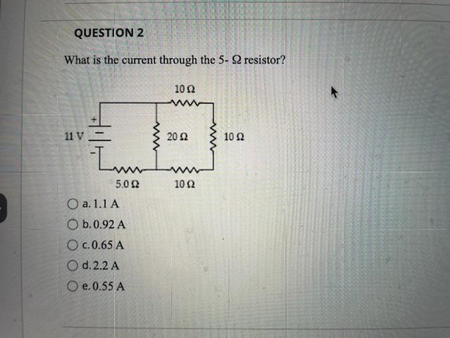 Solved What is the current through the \\( 5-\\Omega \\) | Chegg.com