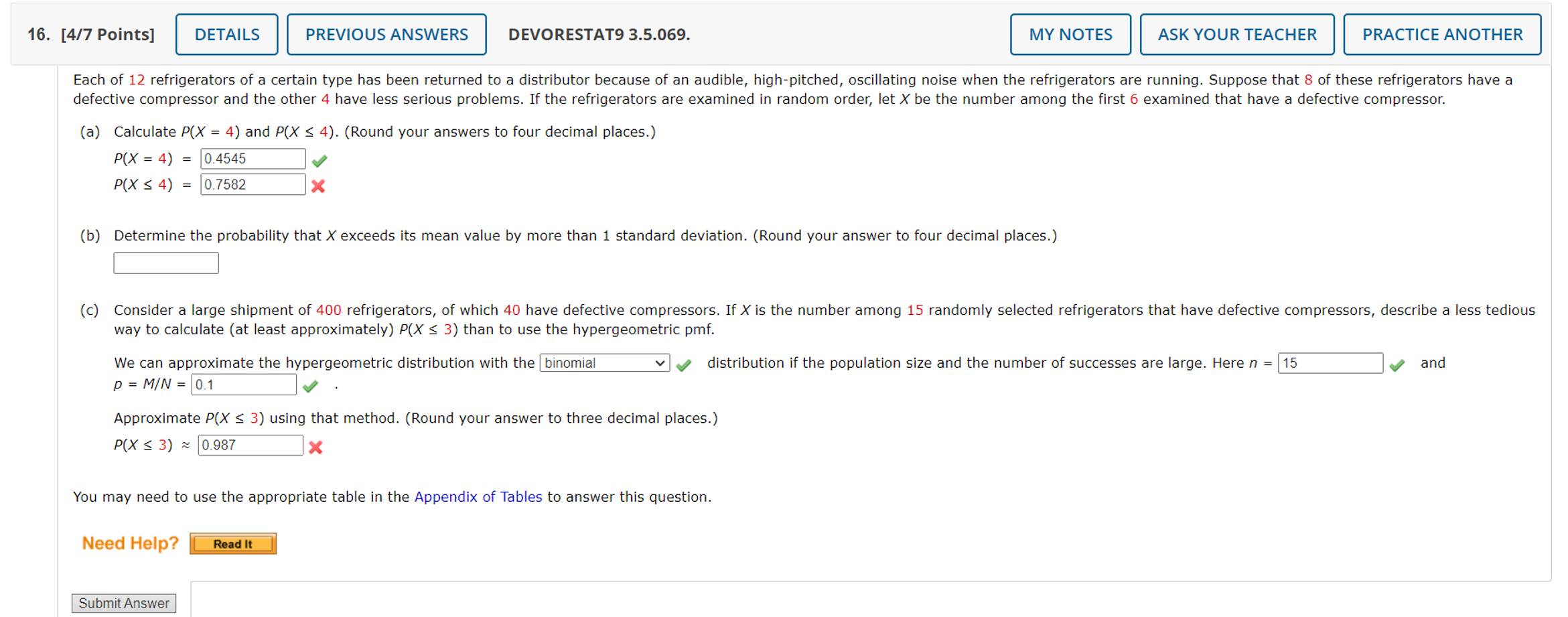 Solved (a) ﻿Calculate P(x=4) ﻿and P(x≤4). (Round your | Chegg.com