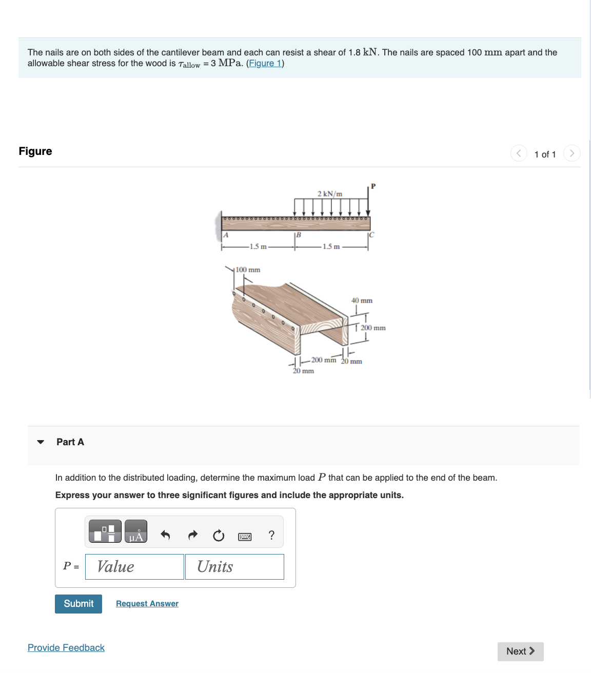 Solved The nails are on both sides of the cantilever beam | Chegg.com