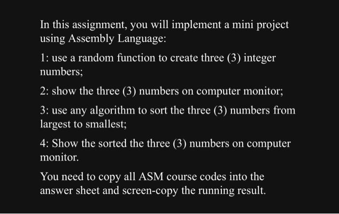 Solved In This Assignment You Will Implement A Mini Project