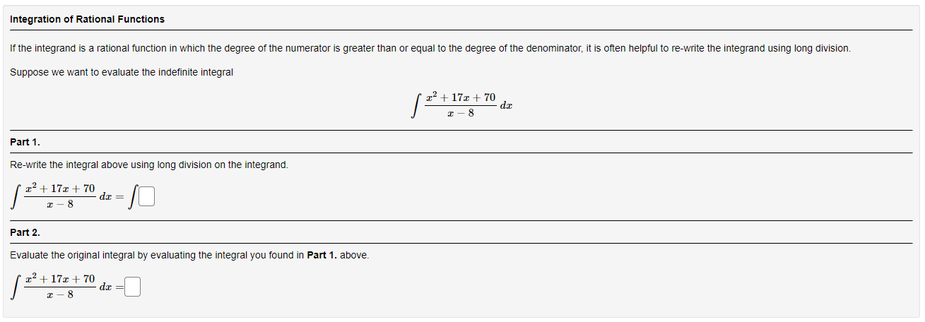 Solved Integration of Rational FunctionsSuppose we want to | Chegg.com