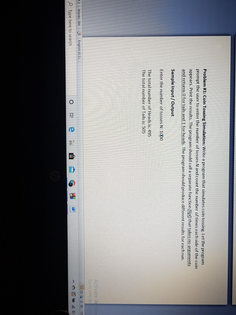 Solved Problem 1 Coin Tossing Simulation Write A Program 1835