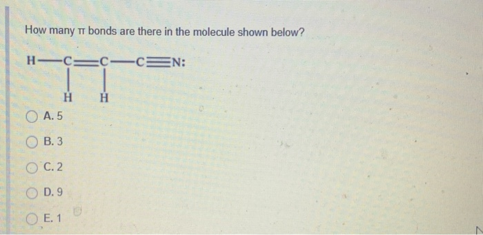 Solved How many TT bonds are there in the molecule shown | Chegg.com
