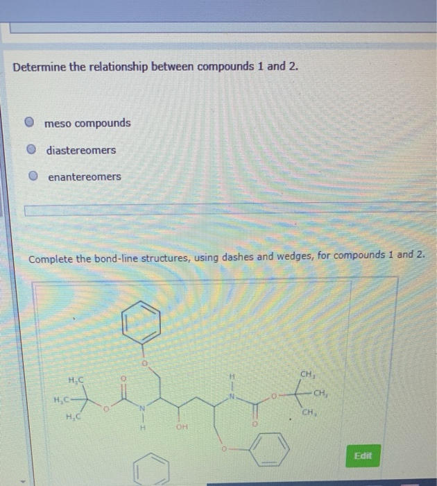 Determine the relationship between compounds 1 and 2. | Chegg.com