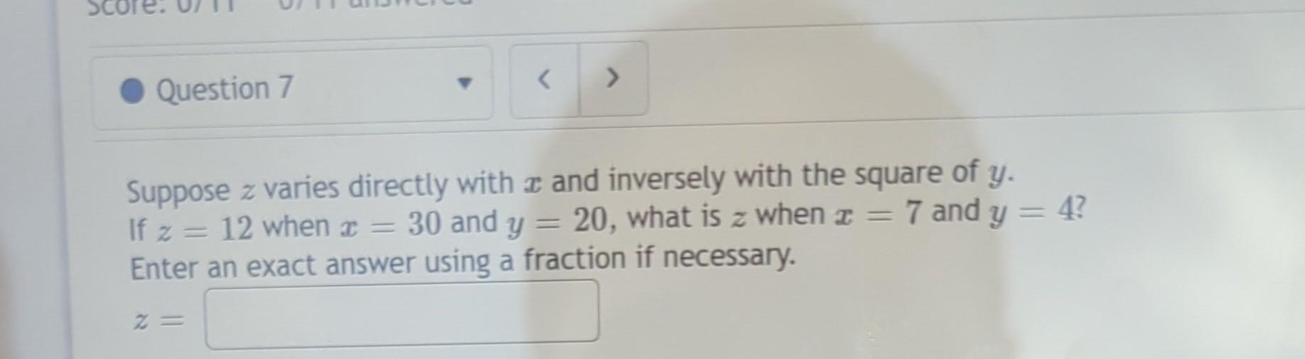 Solved Suppose z varies directly with x and inversely with | Chegg.com