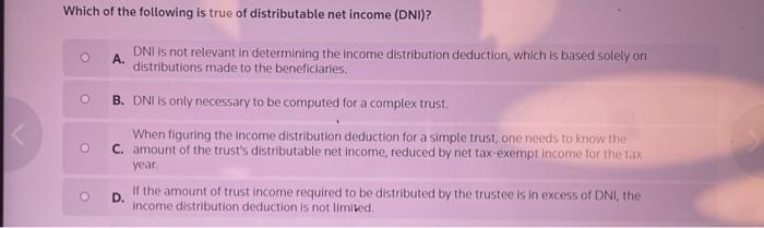 Solved Which of the following is true of distributable net | Chegg.com