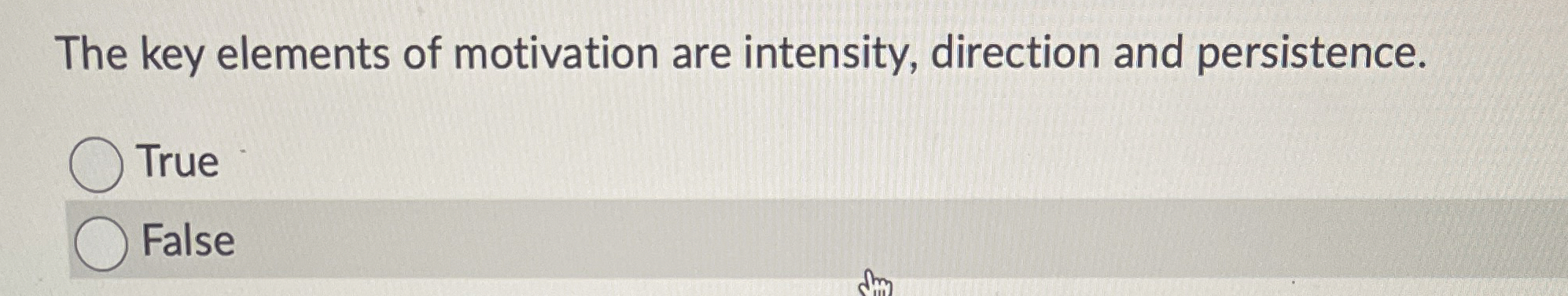 Solved The key elements of motivation are intensity, | Chegg.com