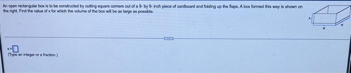 Solved An open rectangular box is to be constructed by | Chegg.com