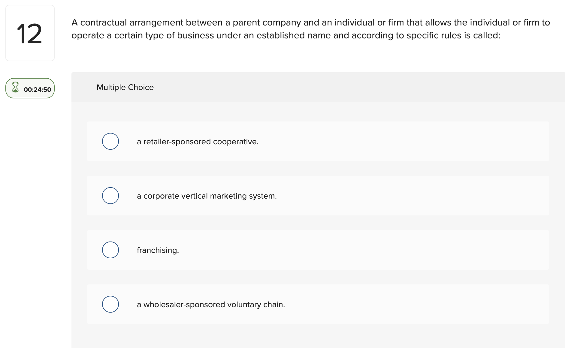 Solved A contractual arrangement between a parent company | Chegg.com