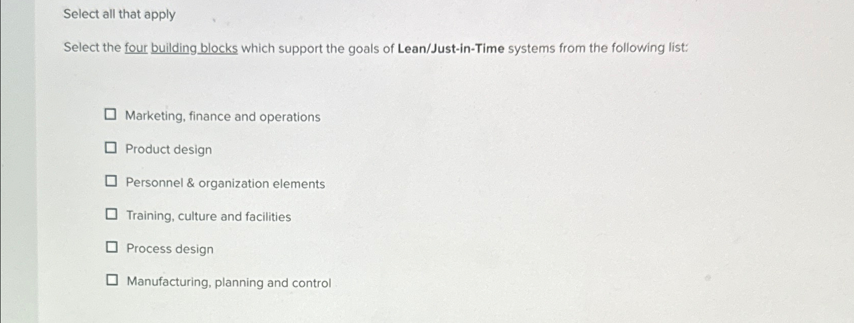 Solved Select all that applySelect the four building blocks | Chegg.com