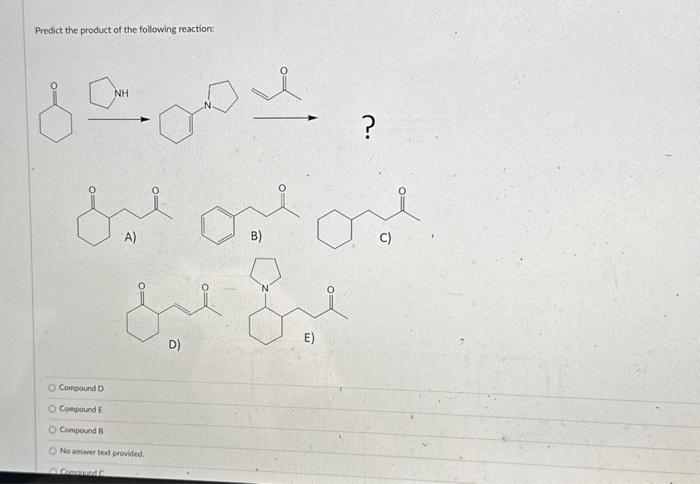Solved Predict the product of the following reaction: | Chegg.com