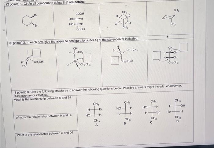 Solved (2 points) 1. Circle all compounds below that are | Chegg.com