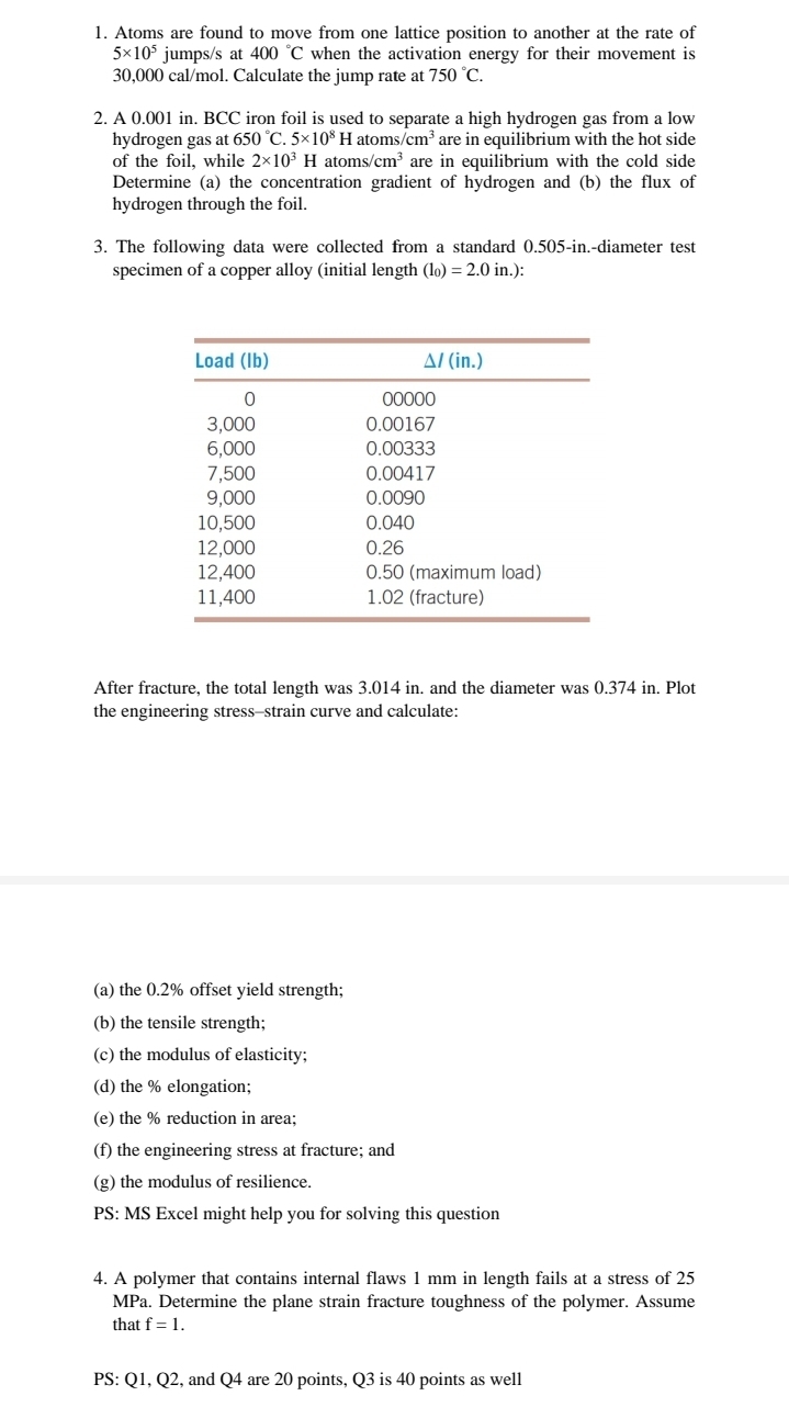 Solved Atoms are found to move from one lattice position to | Chegg.com