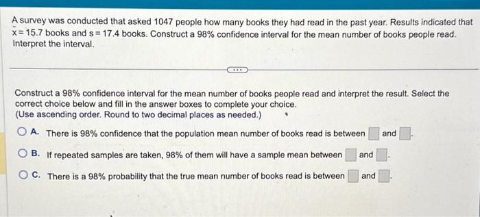Solved A survey was conducted that asked 1047 people how | Chegg.com
