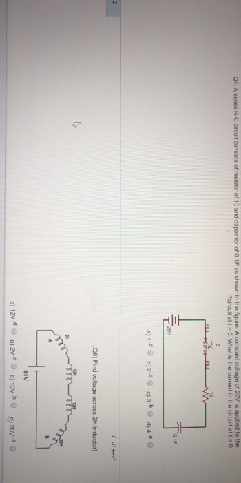 Solved 04. A series R-C circuit consists of resistor of 10 | Chegg.com