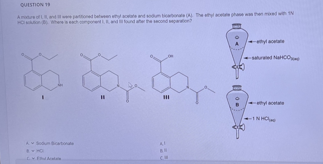 Solved QUESTION 19A mixture of I, II, ﻿and III were | Chegg.com