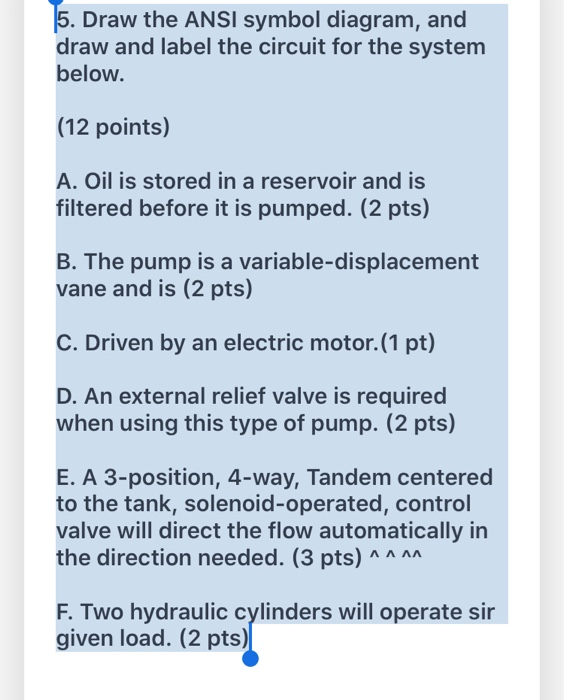 Solved 5. Draw the ANSI symbol diagram, and draw and label | Chegg.com