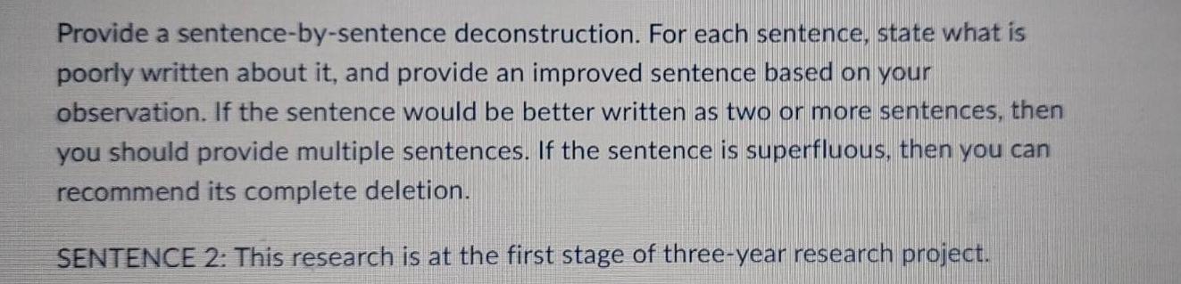 Provide a sentence-by-sentence deconstruction. For | Chegg.com