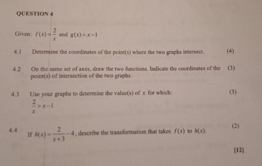 Solved QUESTION 4Given: f(x)=2x ﻿and g(x)=x-14.1 ﻿Determine | Chegg.com
