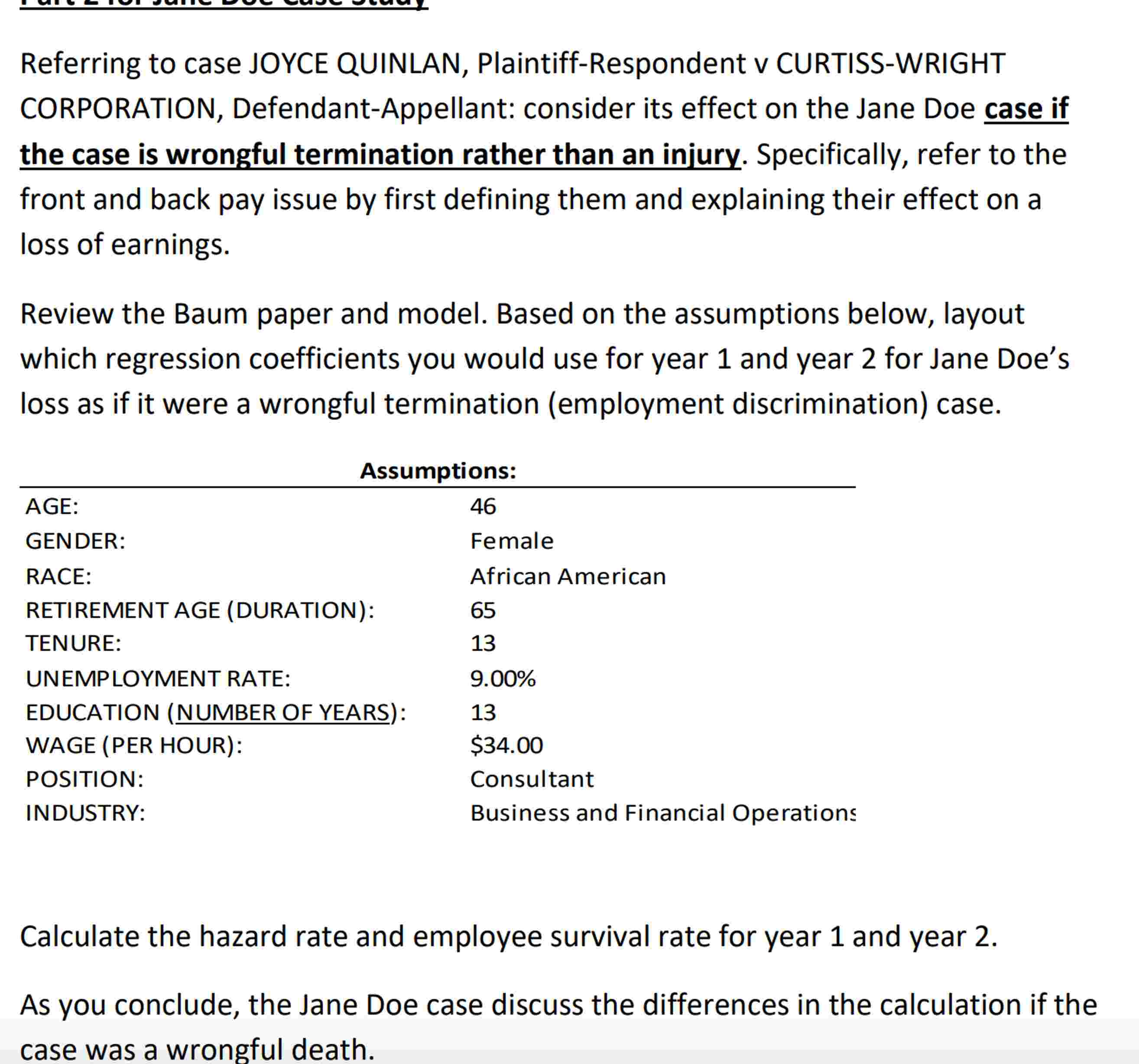 Solved Referring to case JOYCE QUINLAN, Plaintiff-Respondent | Chegg.com