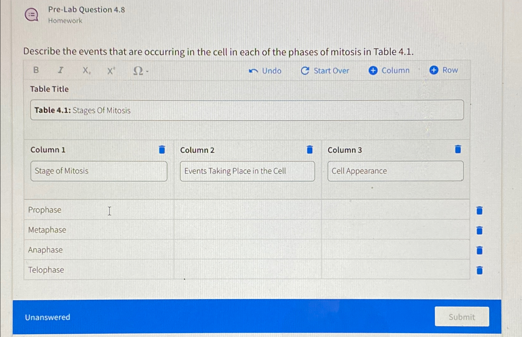 Solved Pre-Lab Question 4.8HomeworkDescribe the events that | Chegg.com