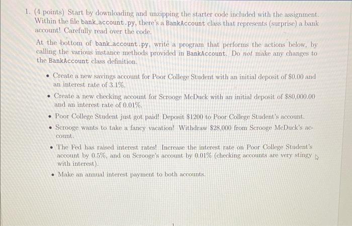 Solved 1. (4 points) Start by downloading and unzipping the | Chegg.com