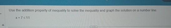 Solved Use the addition property of inequality to solve the | Chegg.com