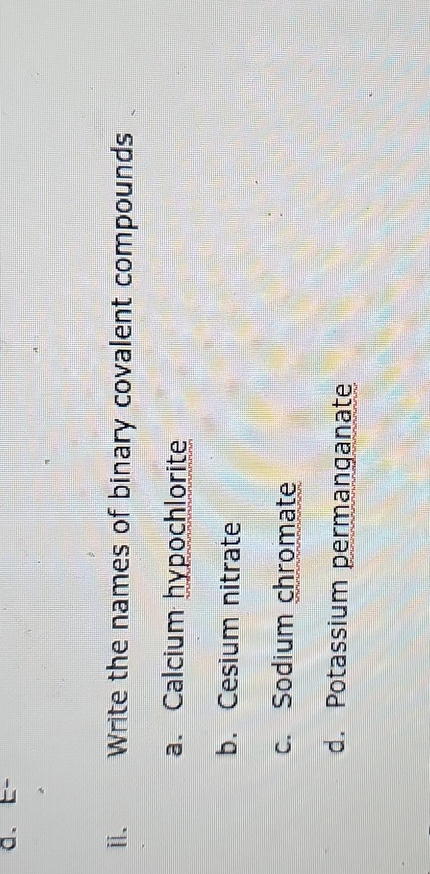 Solved Write the names of binary covalent compounds a. | Chegg.com