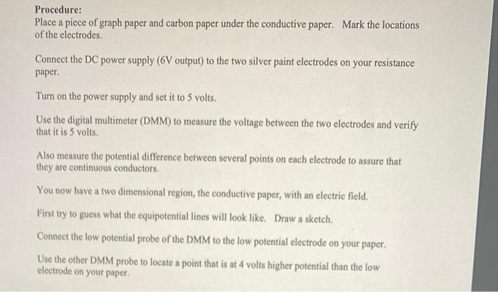 Objectives: Identify equipotential lines for a | Chegg.com