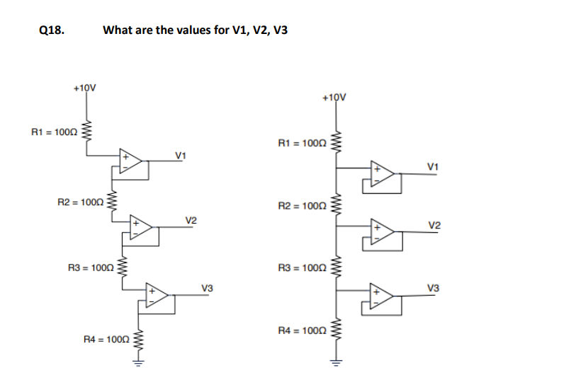 Solved Q18. ﻿What are the values for V1, ﻿V2, ﻿V3 | Chegg.com