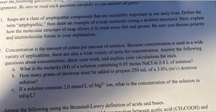 Solved ignments. Be sure to read each question carefully so | Chegg.com