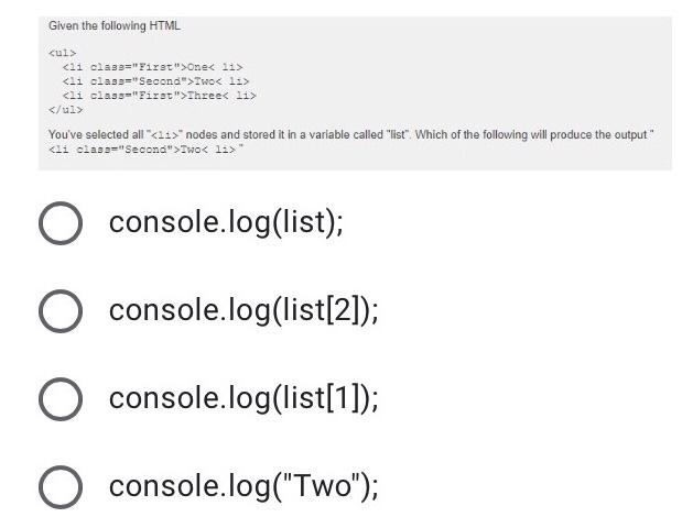 Solved Given the following HTML one