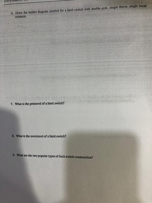 Solved EXH 6. Draw the ladder diagram symbol for a limit | Chegg.com