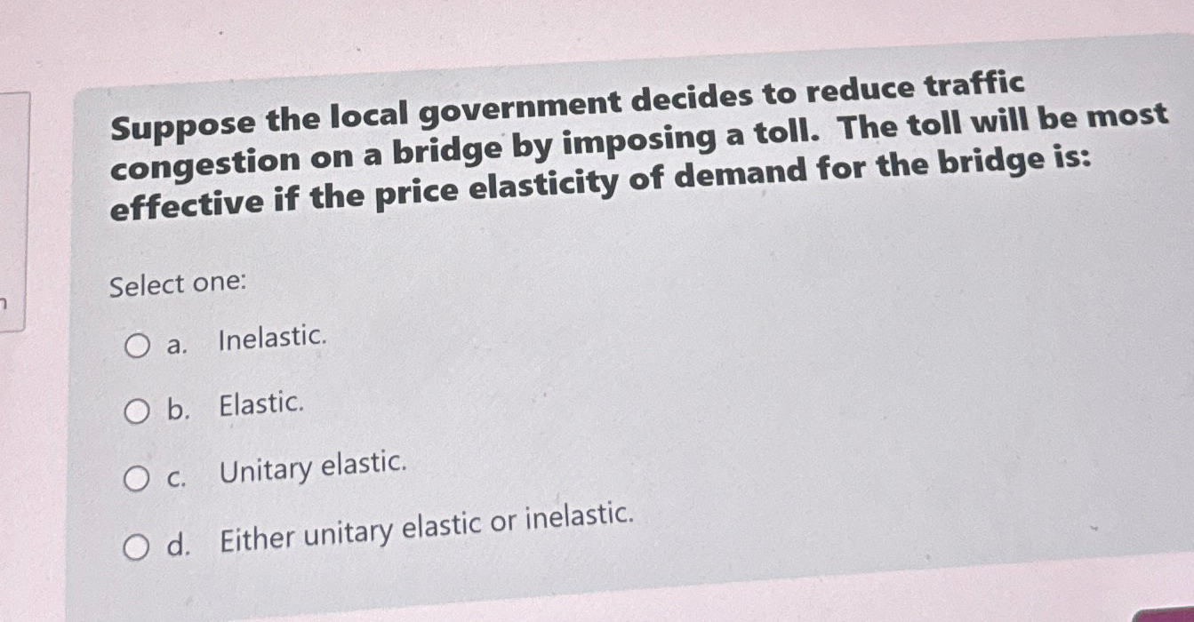 Solved Suppose the local government decides to reduce | Chegg.com
